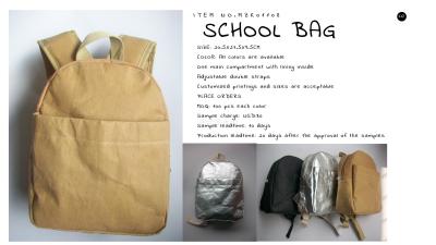 China ECO-Friendly washable kraft paper school bag en venta