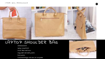 China ECO-Friendly washable kraft paper shoulder laptop bag en venta