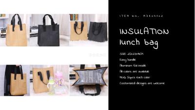 China ECO-Friendly washable kraft paper cool bag, lunch bag en venta