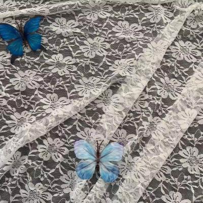 China Nylon-Spandex Lace Fabric (90% Nylon/10% Spandex) - Elastic Openwork Mesh Textile for sale