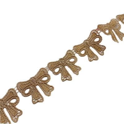China High Quality Water Soluble Polyester Embroidery Lace Trim 8CM Width for T-shirt Hem Decoration Textile Use for sale