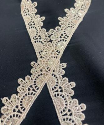 China 2.5CM-4.5CM Embroidered Sequins Polyester Lace Trim for Ladies' Dresses Lace Accessories for sale