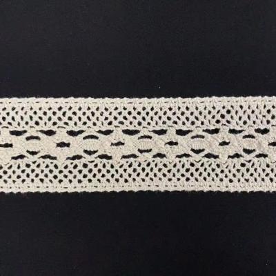 China 100% Cotton Crochet Embroidered Lace Trim Customizable Any Pattern Width Wholesale with Hollow Out Design for sale