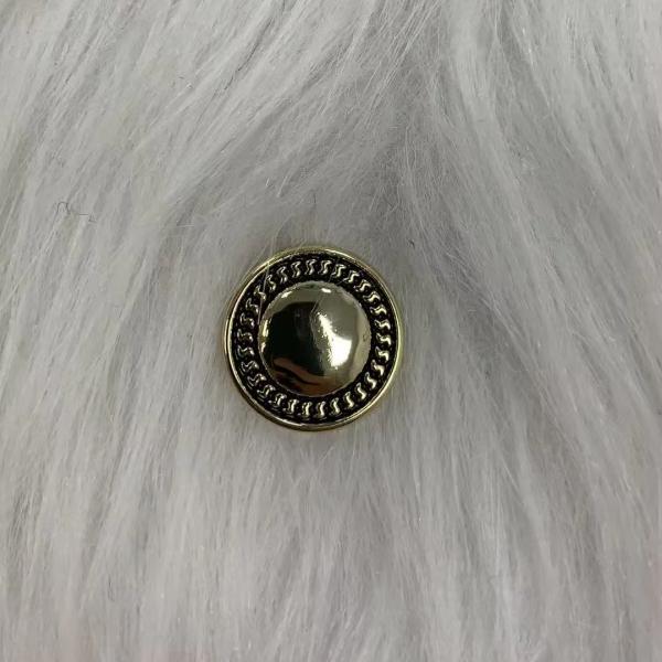 Quality Retro Distressed Round Lock Chain Edge Metal Button Coat Jacket Suit Decorator Buttons for sale