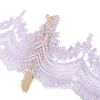 China Eco-Friendly Embroidered Cotton Wave Pattern Flower Mesh Lace Trim for Wedding Decorations Hats & Home Textiles for sale