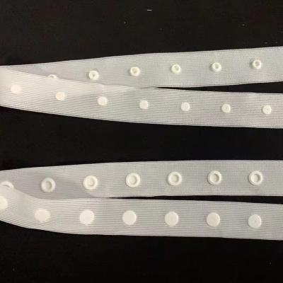 China Plastic Snap Button Tape Strap  Single / Double Line Breasted Snap Button Tape Roll Polyester /Cotton for Children's Garments for sale