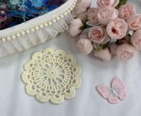 Quality Exquisite Design Round Handmade Knitted Coasters Cotton Lace Crochet Mat Lace for sale