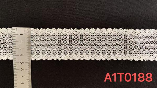 Quality 5.5cm Grid Hollow Elastic Nylon Lace Trim with Uniform Mesh Pattern for Soft Breathable Lingerie and Dress Decoration for sale