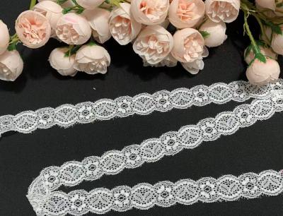 China 2.5cm Elastic French Lace (Nylon/Spandex) Knitted Trim for Ladies' Clothing & Hats Accessories for sale