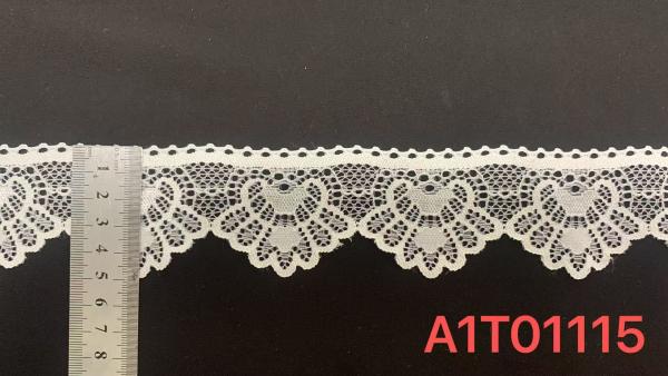 Quality 5cm Scalloped Nylon Spandex Lace Trim Skin-friendly Elastic Lace for Lingerie Dress Decoration for sale