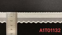 Quality 2.5cm Width Double Scallop Heart Nylon Spandex Lace Trim with Breathable Mesh for sale