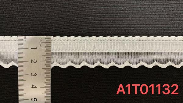 Quality 2.5cm Width Double Scallop Heart Nylon Spandex Lace Trim with Breathable Mesh for Underwear Mass Production for sale