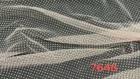 Quality Flocked Mesh Fabric with Pink Dot Pattern Lightweight Breathable Tulle for Dress for sale