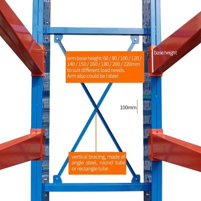 China Industrial Pipe Tube Sheet Bar Storage Solution Hot-dip Galvanized Cantilever Racking for sale