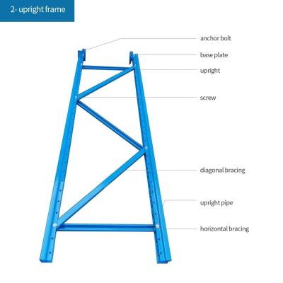 China Selective Pallet Rack Heavy Duty Industrial Upright Shelf Frame for Warehouse Storage for sale