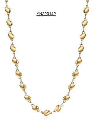 Cina molte collana girocollo con conchiglia con frange rotonde Collana in acciaio inossidabile K Gold in vendita