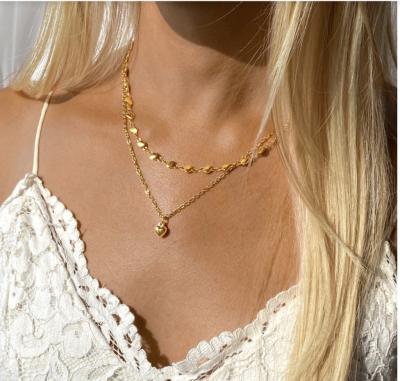 Cina molte collana girocollo con conchiglia con frange rotonde Collana in acciaio inossidabile K Gold in vendita