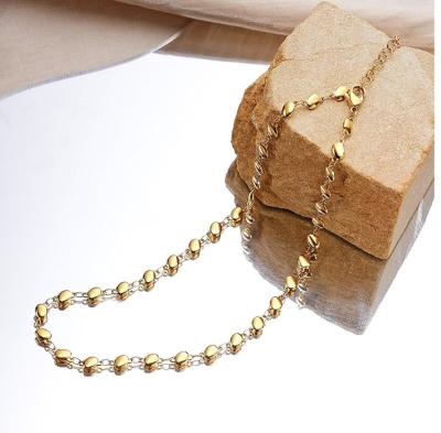 Cina molte collana girocollo con conchiglia con frange rotonde Collana in acciaio inossidabile K Gold in vendita