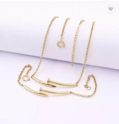 Cina Set di gioielli in acciaio inossidabile per l'anniversario Set di braccialetti e collane per unghie in vendita