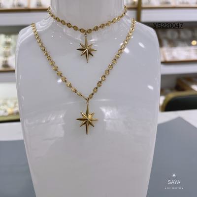 Chine Hexagram Pendentif Fleur Chaîne Collier Couples Bijoux De Mode En Acier Inoxydable à vendre