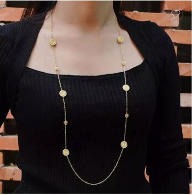 Cina Collana fertile di acciaio inossidabile dell'oro della collana 18K di usura del popolare della moneta di oro di stile della corte in vendita