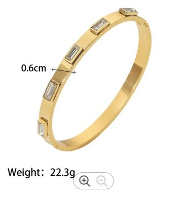 China 18 K Love Friendship Bracelet Bangle Gold With Cubic Zirconia Stones Hinged Gift for sale