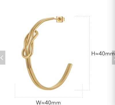 Cina Oem Gold Hoop Earrings For Women Girls Gold Plated Knot Statement Lightweight Thick Trendy Small Open in vendita