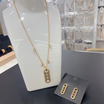 Cina Stainless Steel Earring ,Necklace , Bracelet Sets For Lady Cnc cz with stone in vendita