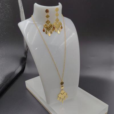 Chine High Polish Newest Gold Color Stainless Steel  Earring ,Necklace , Bracelet Sets For Lady à vendre