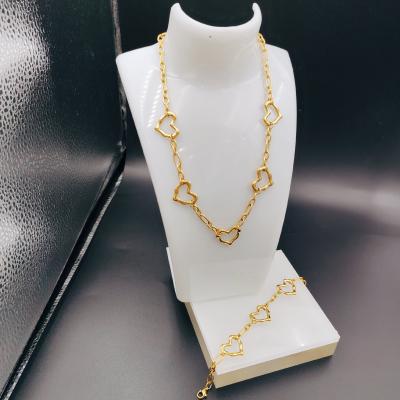 Chine Trendy High Polish Newest Gold Color Stainless Steel  Earring ,Necklace , Bracelet Sets For Lady à vendre
