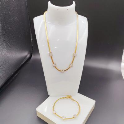 Chine New Arrival Trendy High Polish Newest Gold Color Stainless Steel  Earring ,Necklace , Bracelet Sets  For Lady à vendre