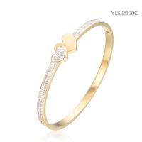 China Luxury Two Diamond Heart Bangle for sale