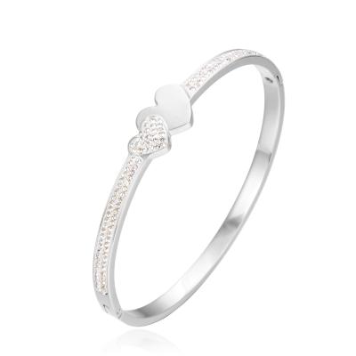 China Pulseira Luxo Coração com Dois Diamantes à venda