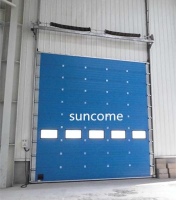 China Soundproof Industrial Sectional Doors With 60-80um Film 2 Level Wind Resistance for sale