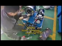 Portable Hydraulic Hose Crimping Machine - 12V/24V DC 2 Inch Hose Crimper with 10 Sets of Dies
