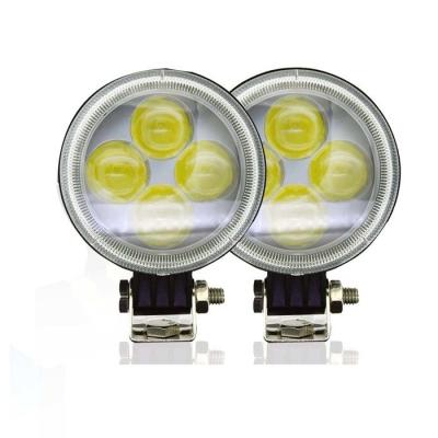 China LED Pods Truck Fog Lights 3 Inch 12W Round LED Off Road Lights 6000K Spot Light with 3D Fisheye Lens for sale