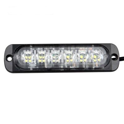 China Universal super thin 6-LED Amber/White Flashing Mode Car Truck Warning Caution Emergency Strobe Light for sale