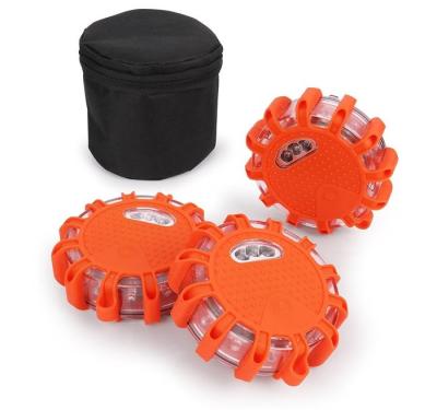 China 3 Pack Auto car lamp LED Strobe Warning Light Road Flares Flashing Roadside Flare Emergency Disc Beacon for sale