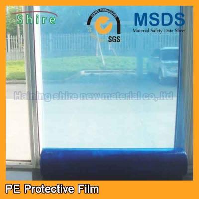 China Durable Temporary Glass Protection Film , Anti - Oil Blue Window Protection Film for sale