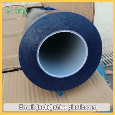 China 60mic Blue Polyethylene Plastic Film Glass Protection Tape Stable Adhesive for sale