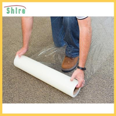 China 500g / 25mm Carpet PE Protection Film Transparent Anti Dust Protective Film for sale