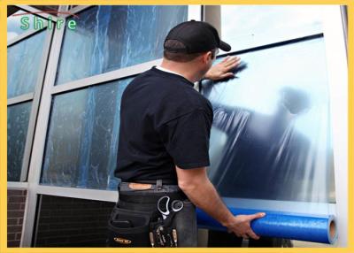 China Self Adhesive Blue PE Protective Film For Window Glass Temporary Protection Film for sale
