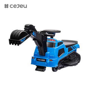 China KINTEX CJ-009E Kids Ride on Tractor with Storage, Excavator Scooter Gift for Kids,6V4.5AH Steering wheel/Horn/Music for sale