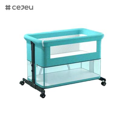 Cina Baby Bed 3 in 1, Foldable Baby Crib with Mosquito Net, Mattress Included, Height Adjustable Carrycot for Newborn Babies in vendita