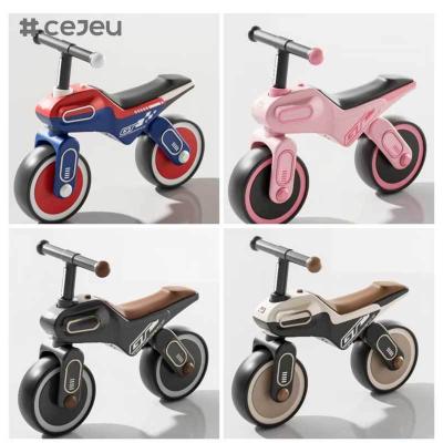 China CJ-DQ-GT-01 Soft Upholstered Seats Plastic Toddler Foot-Powered 2-Wheel Balance Bike Shock Absorber 1-6 Years Old Pedal-Free Ride-On Toy for sale