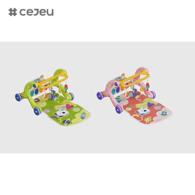 China CJ-ABY-368-158G SeaMind 2-in-1 Multi-Functional Walker Fitness Frame Music Pedal Piano Toy for Infants Foldable Plastic Play Mat for Ages 0-3 for sale
