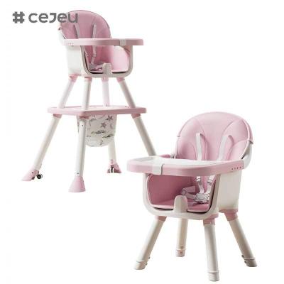 China CJ-PM-028 Feeding Dining Chair Height Adjustable Safety Belt Soft Baby Multifunctional Folding Child Seat Baby Chair for sale