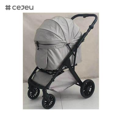 China CJ-CS-307-1 Shopping Adjustable Foldable Pet Stroller One-Hand One-Click Fold 4-Wheel Waterproof Washable Large Capacity Cart for sale