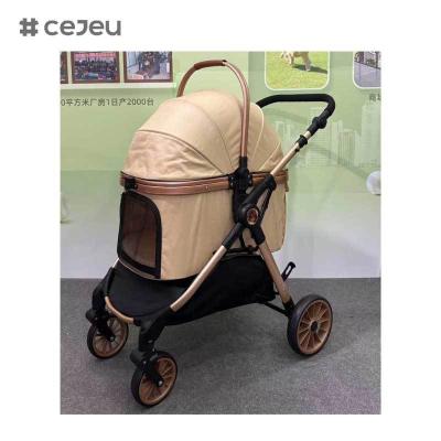 China CJ-CS-310 Medium & Large Size Foldable Outdoor Pet Stroller with Adjustable Height Push Handle for Cats/Dogs 0-24 Months for sale