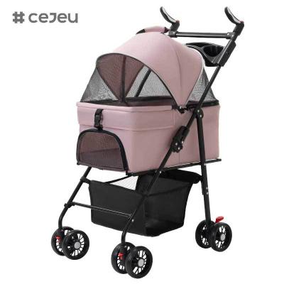 China CJ-KBL-CW005 Custom Foldable Washable Adjustable Oxford Cloth Pet Stroller for Dogs & Cats Portable Outdoor Carry Backpack for sale